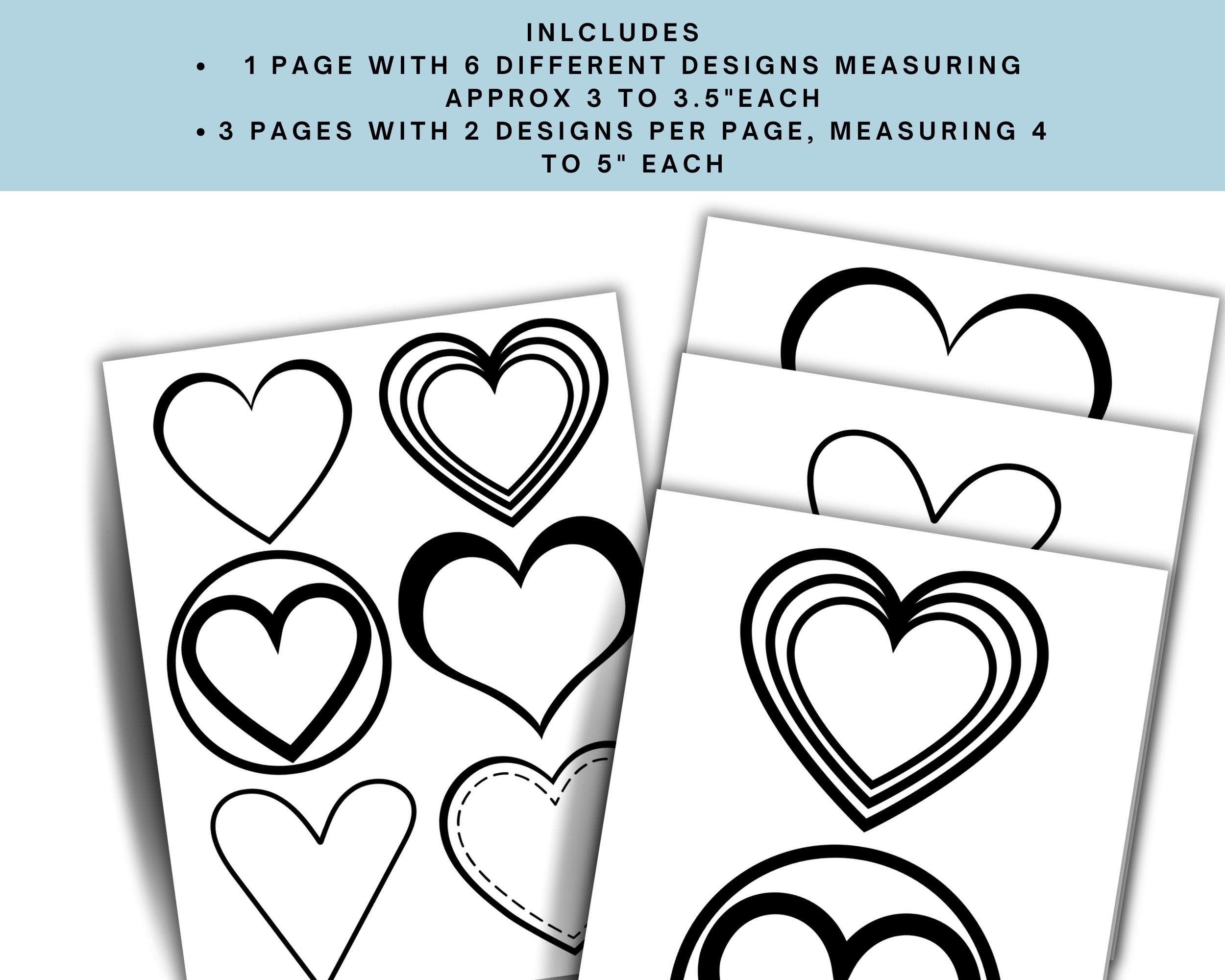 Printable Heart Templates for Valentines Day, School Crafts, Junk ...