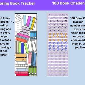 Reading Log Bookmark Set, Reading Tracker Bookmarks, 100 Book Challenge ...