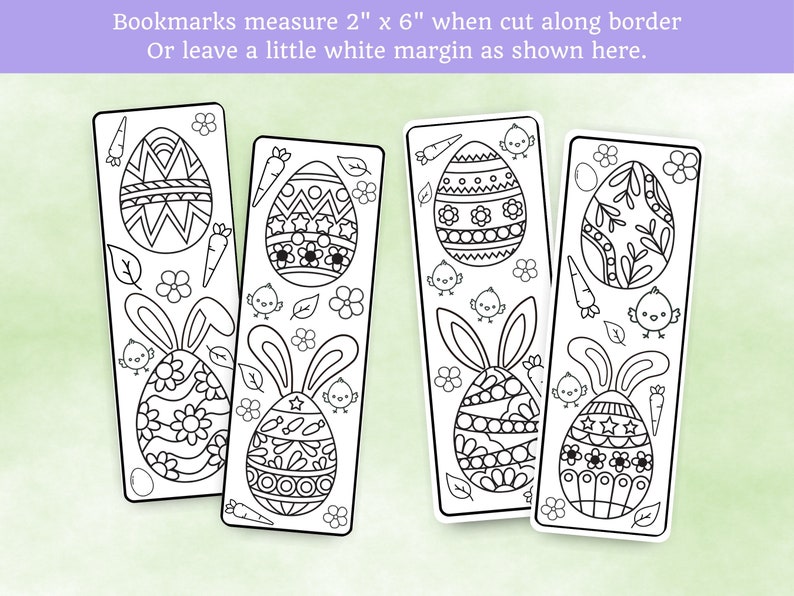 Printable Easter Bookmark Coloring Page for Kids, Easter Grayscale ...