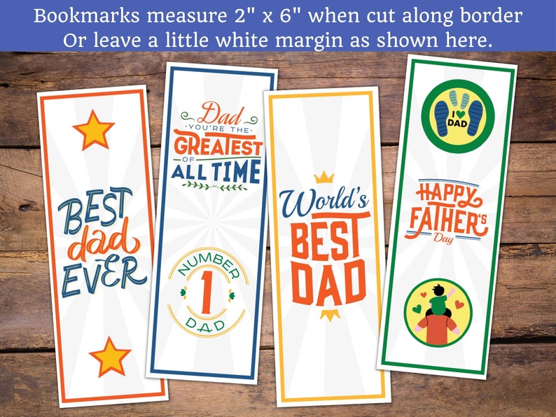 Father's Day Printable Bookmark Set: Perfect Gift for Dad, Happy ...