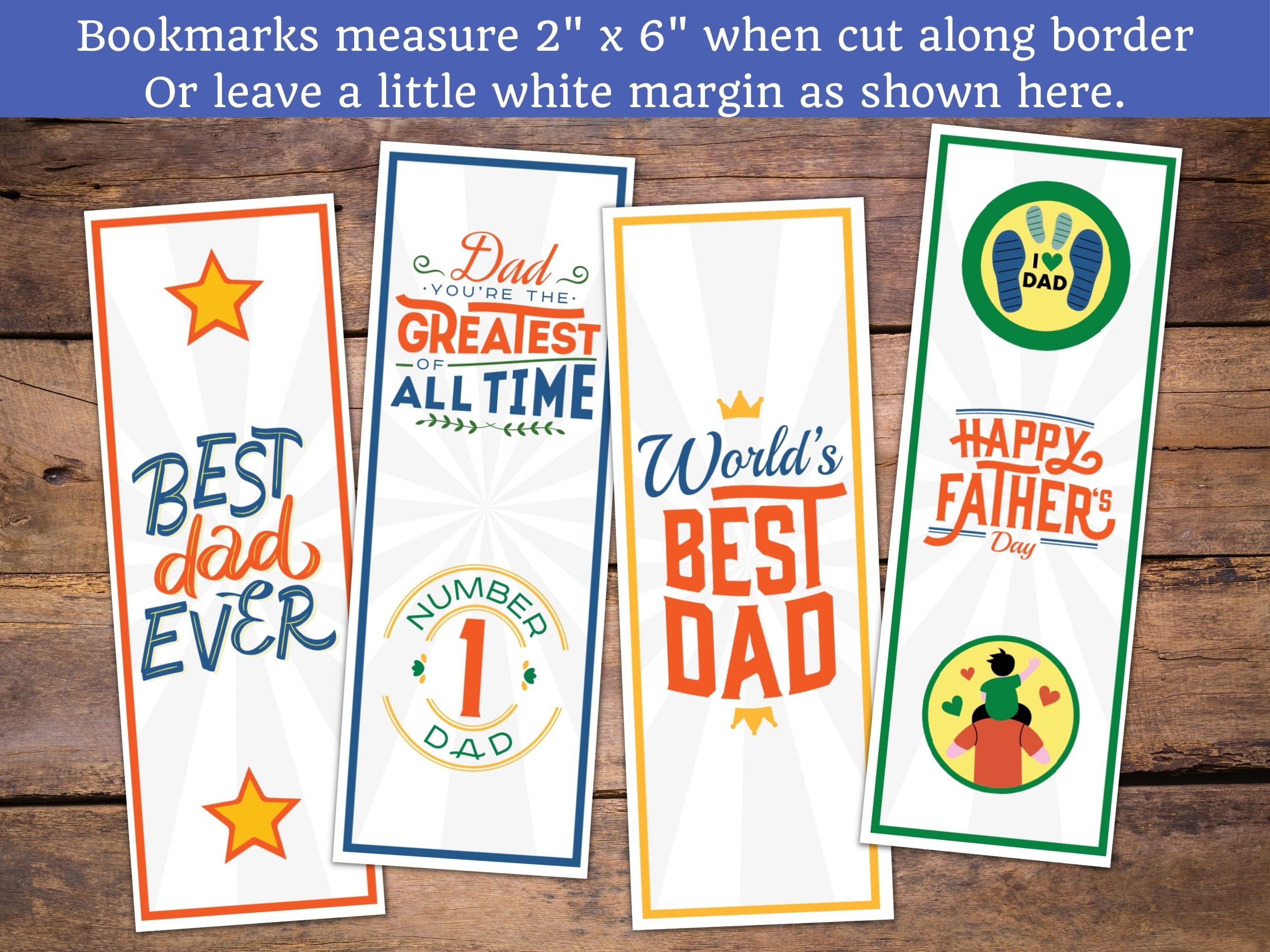 Father's Day Printable Bookmark Set: Perfect Gift for Dad, Happy ...