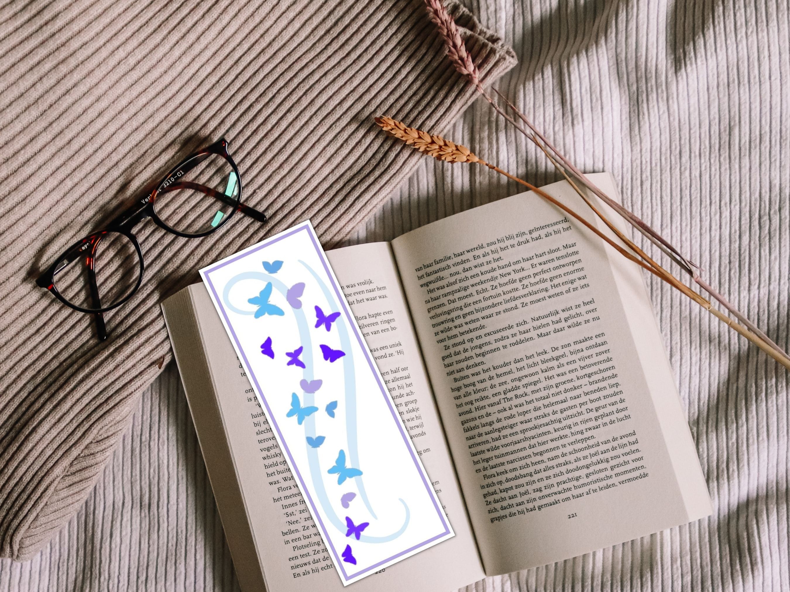 Butterfly Bookmark Set: Monarch, Green Abstract, Blue, Purple (digital ...