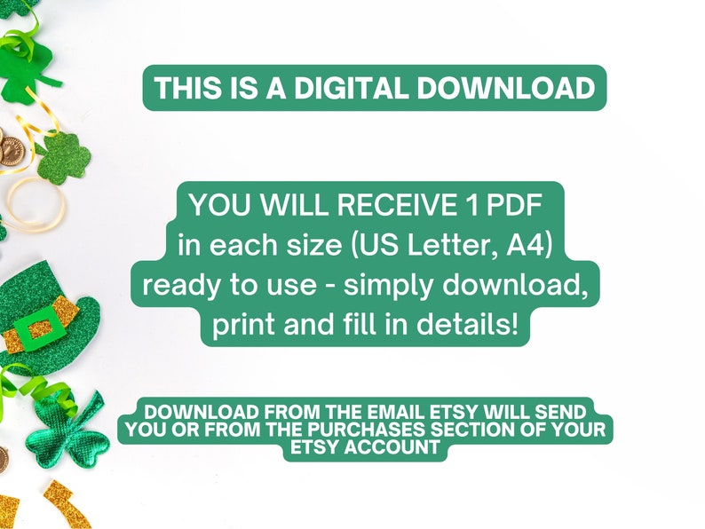 St Patrick's Day Potluck Sign up Sheet, Printable Party Sign up Sheet ...