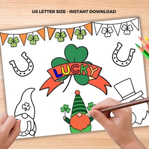 St Patrick's Day Coloring Pages, Printable Cute Leprechaun and Gnome ...