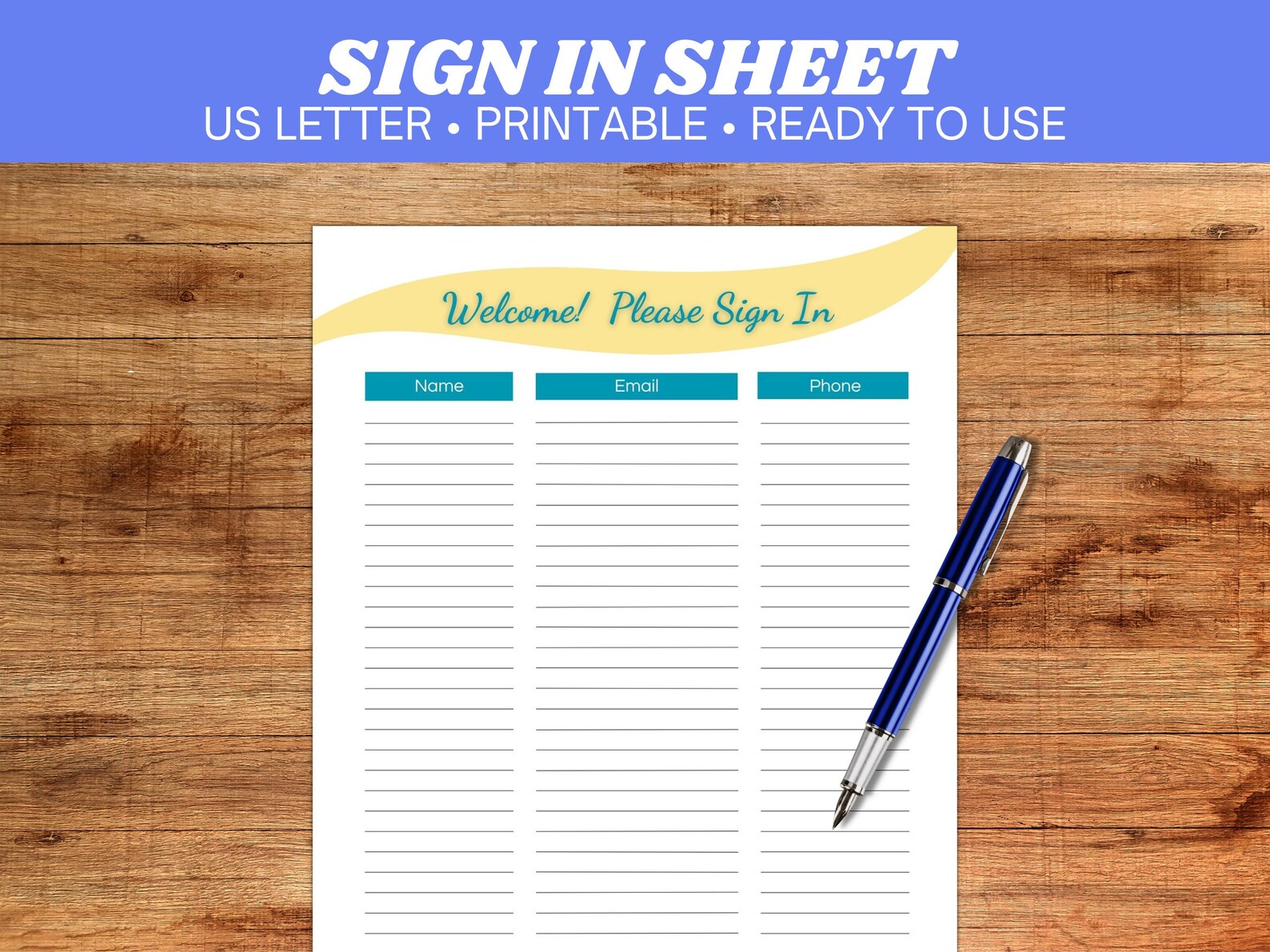 Open House Sign in Sheet, Meeting Sign up Page, Class Sign in Template ...