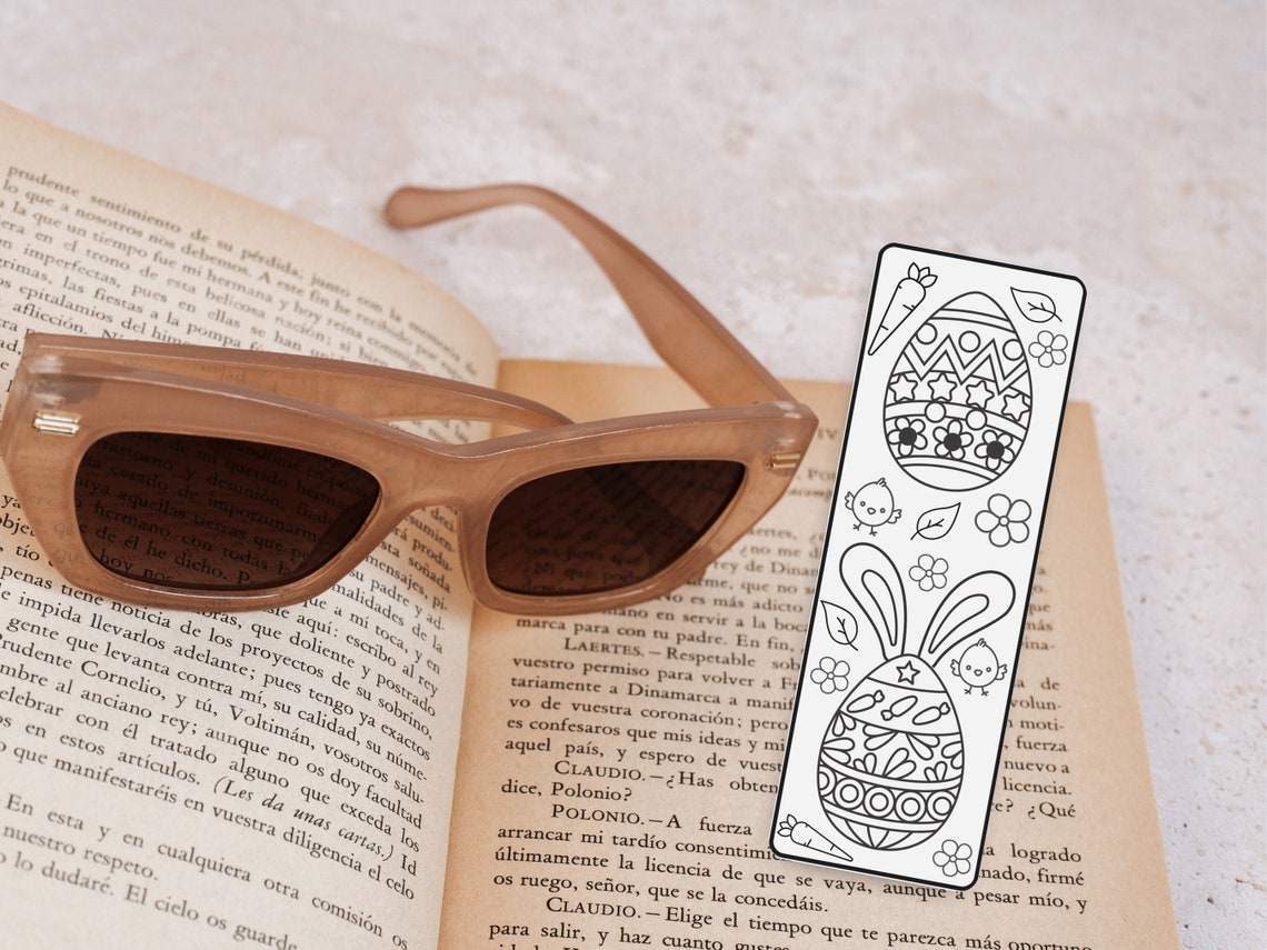Printable Easter Bookmark Coloring Page for Kids, Easter Grayscale ...