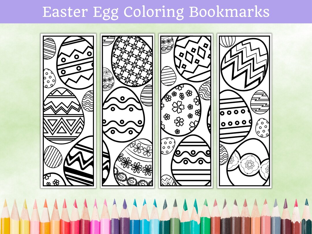 Easter Printable Bookmark, Easter Egg Coloring Bookmarks for Kids - Etsy