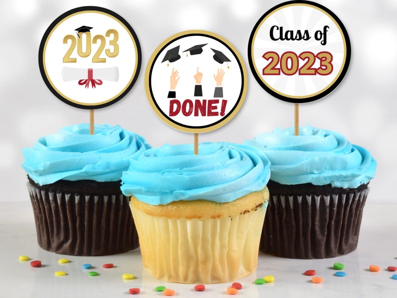 Graduation Cake Topper, Class of 2023 Cupcake Toppers, Grad Cake Topper ...