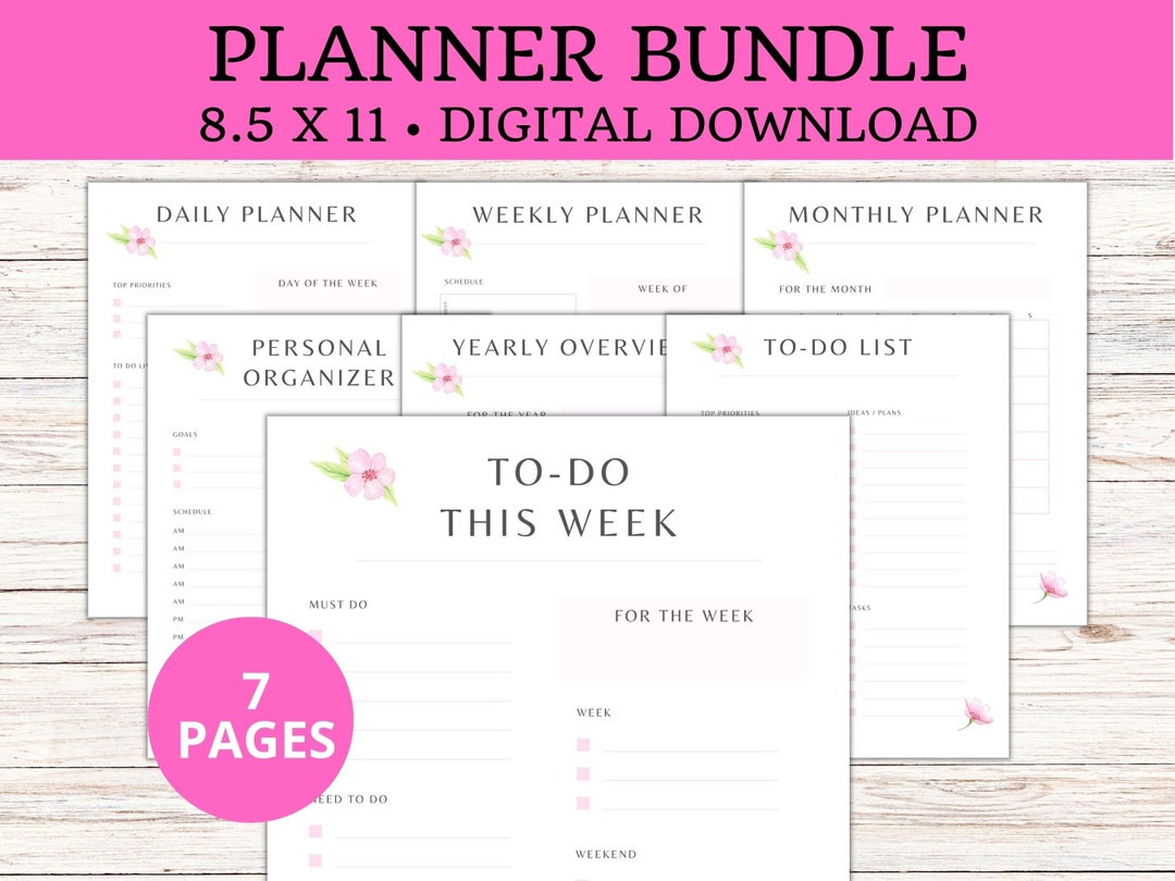 Household Planner Binder Pages Including Daily, Weekly and Monthly ...