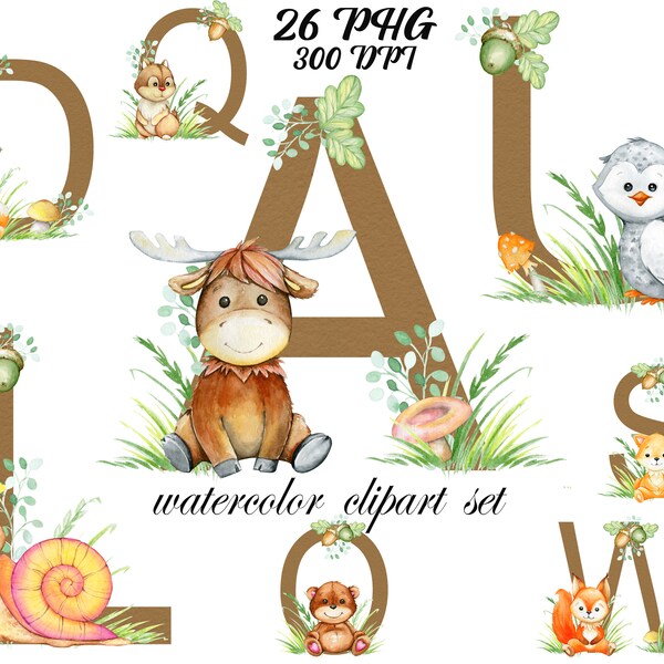 Woodland Alphabet - Etsy