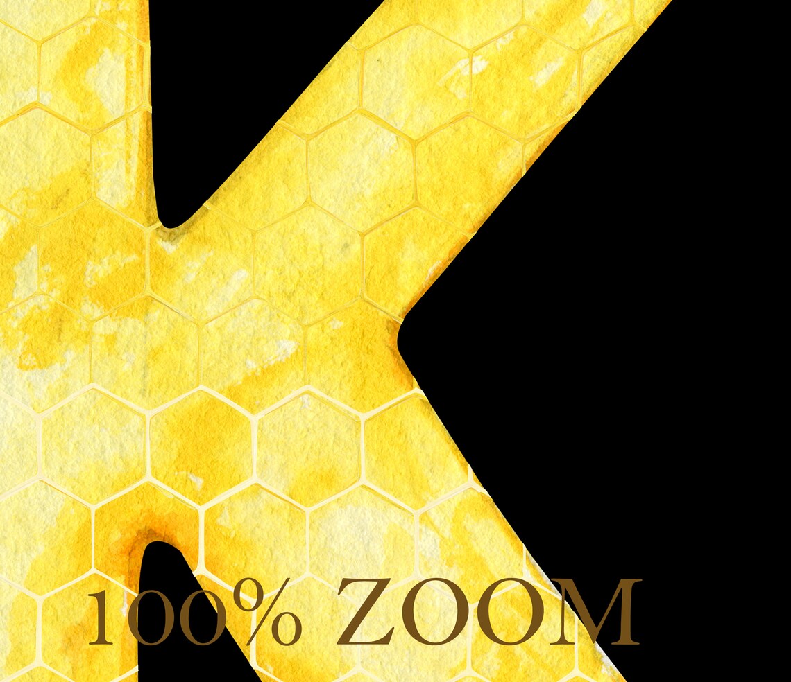 Watercolor Alphabet Clipart Honeycomb Letters Hand Drawn - Etsy