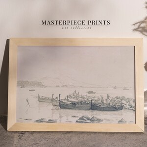 Antique Nautical Sketch Art | Ship Drawing Vintage Fishing Boat Art ...