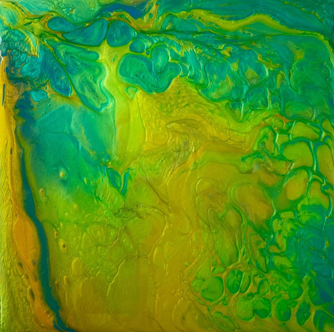 Chrono /acrylic Pour Art/ Wooden Canvas - Etsy