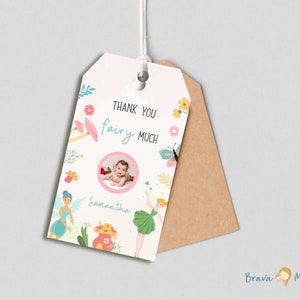 Editable Fairy Party Favor Tag, Enchanted Forest Birthday Thank You Tag ...