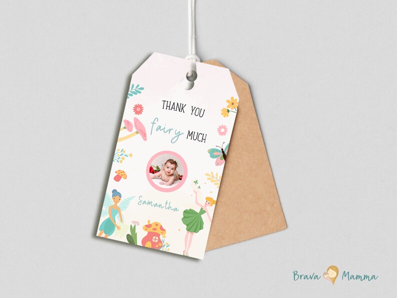 Editable Fairy Party Favor Tag, Enchanted Forest Birthday Thank You Tag ...