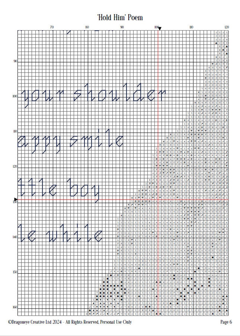 Hold Him Poem Cross Stitch Pattern: Watercolor Boy (PDF Pattern) - Etsy