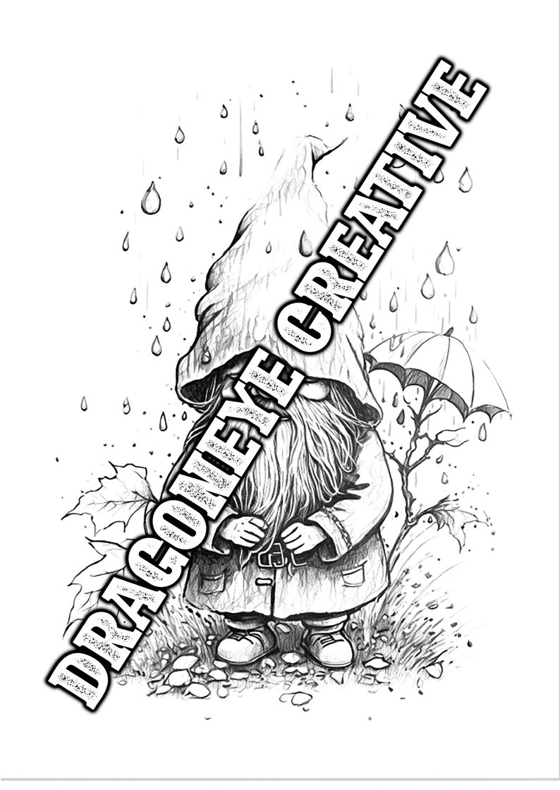 Gnome for All Seasons Coloring Pages | Printable Adult Coloring Book ...