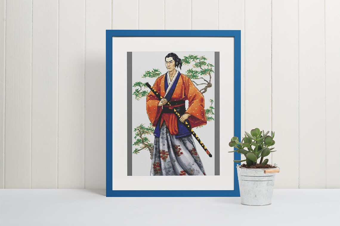 The Samurai | Cross Stitch Pattern | Instant PDF Download | Japanese ...