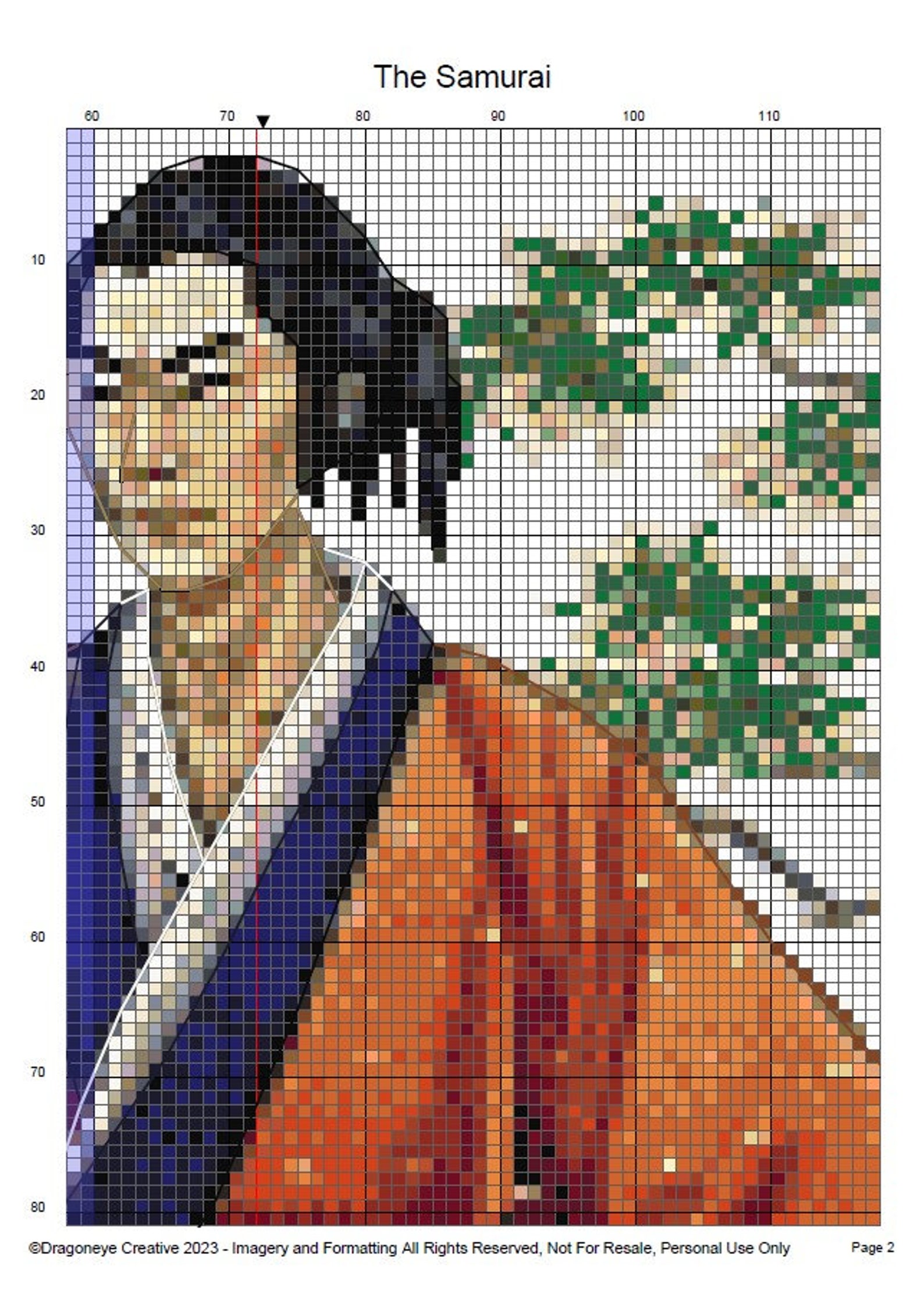 The Samurai | Cross Stitch Pattern | Instant PDF Download | Japanese ...