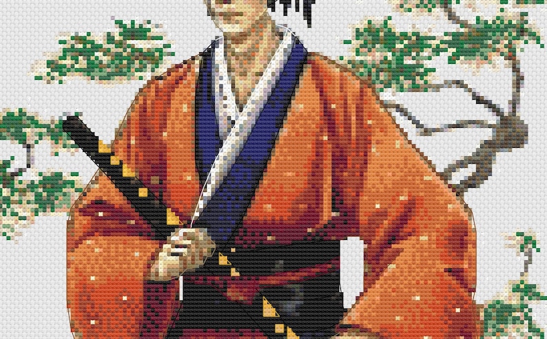 The Samurai | Cross Stitch Pattern | Instant PDF Download | Japanese ...