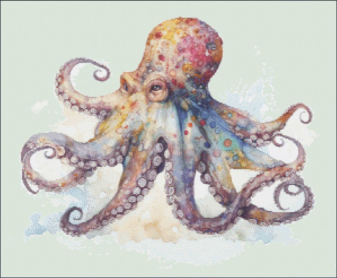 Fantasy Octopus | PDF Cross Stitch Pattern | Unique Artwork | Sea ...