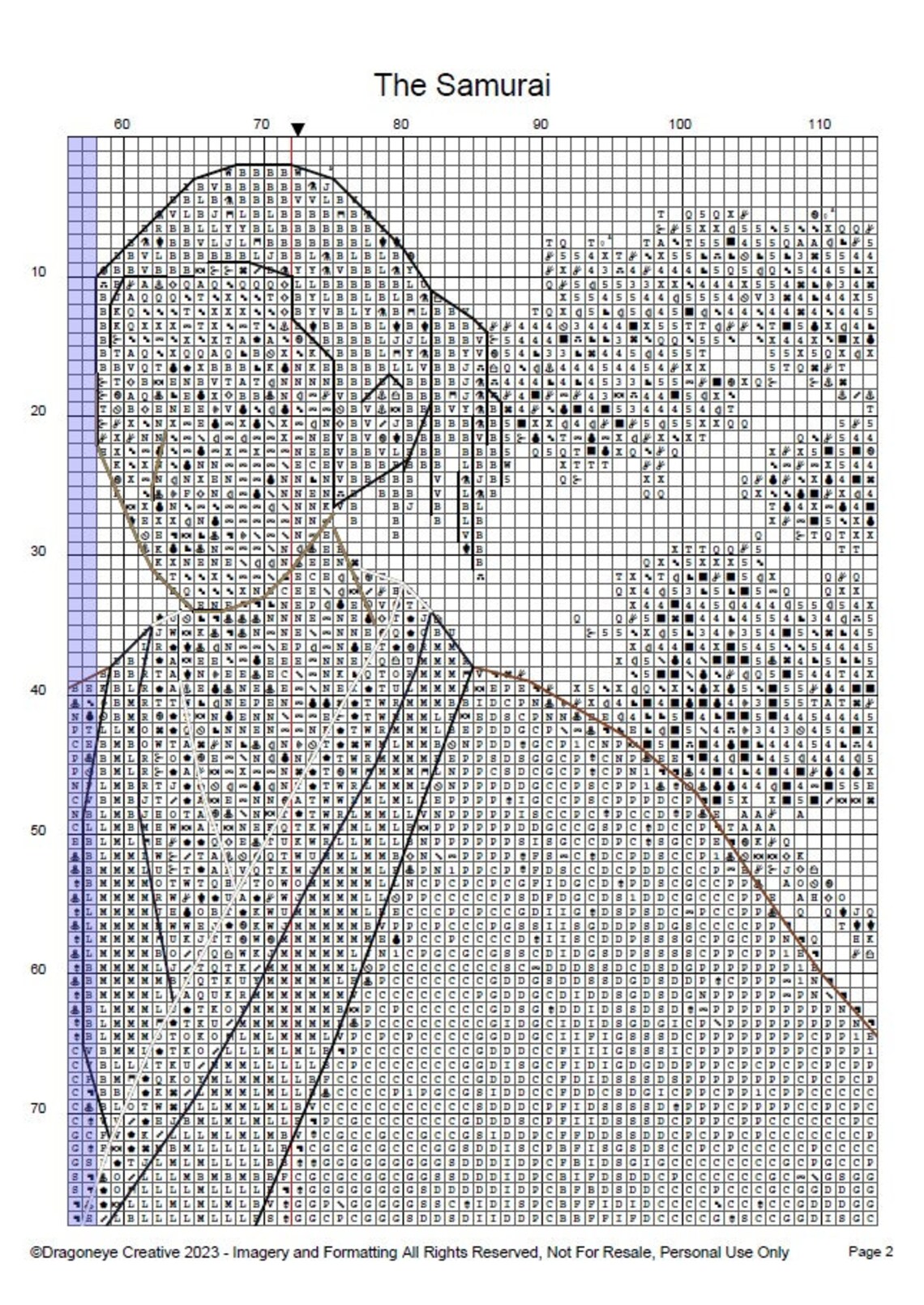 The Samurai | Cross Stitch Pattern | Instant PDF Download | Japanese ...