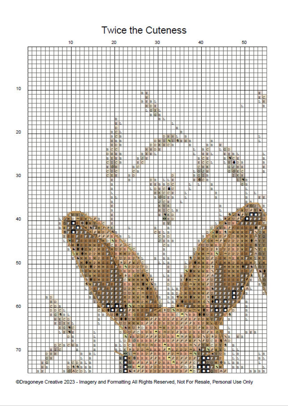 Twice the Cuteness Rabbits PDF Download Cross Stitch Pattern Easy to ...