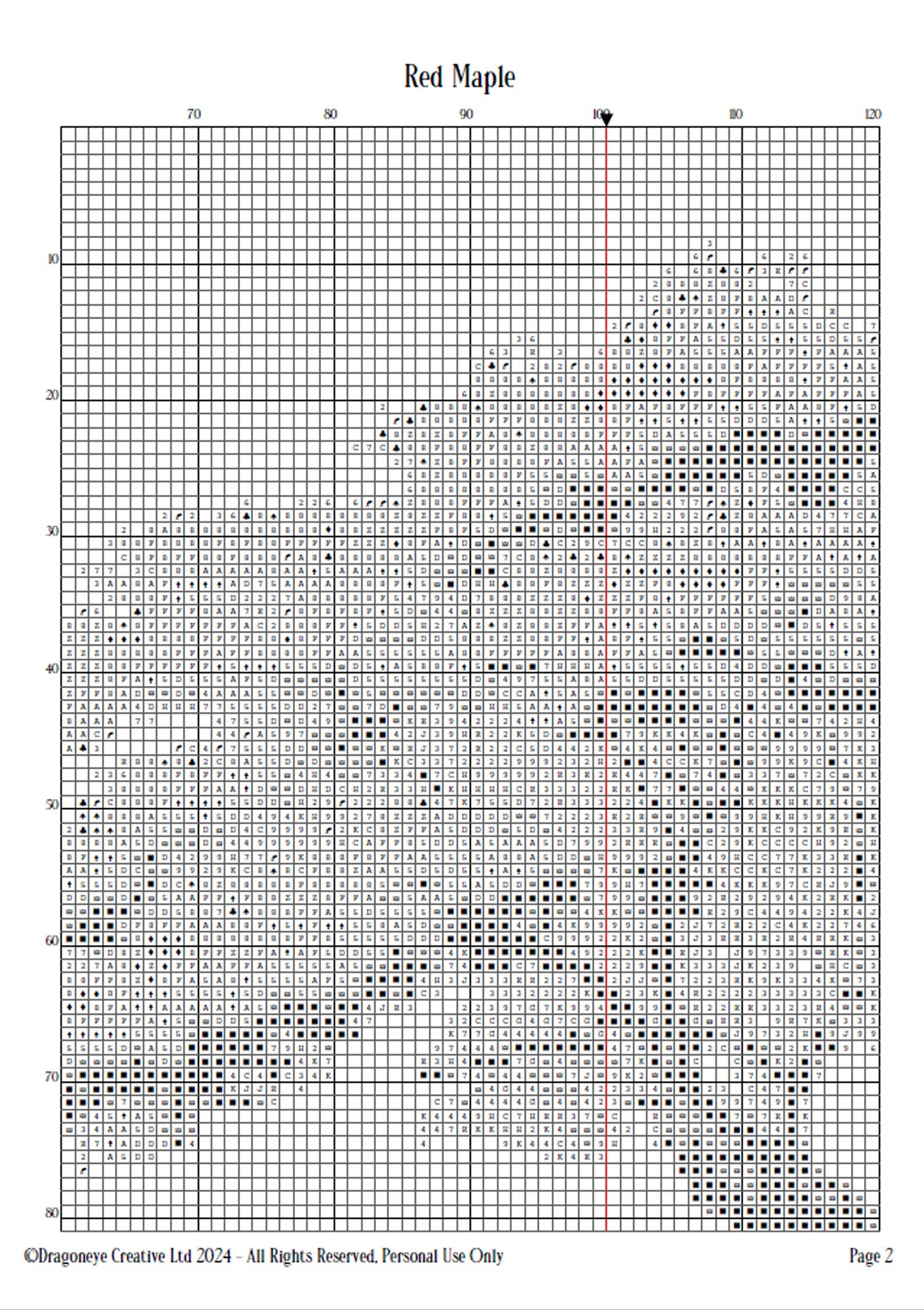 Japanese Red Maple Reflection Counted Cross Stitch Pattern Ink and ...