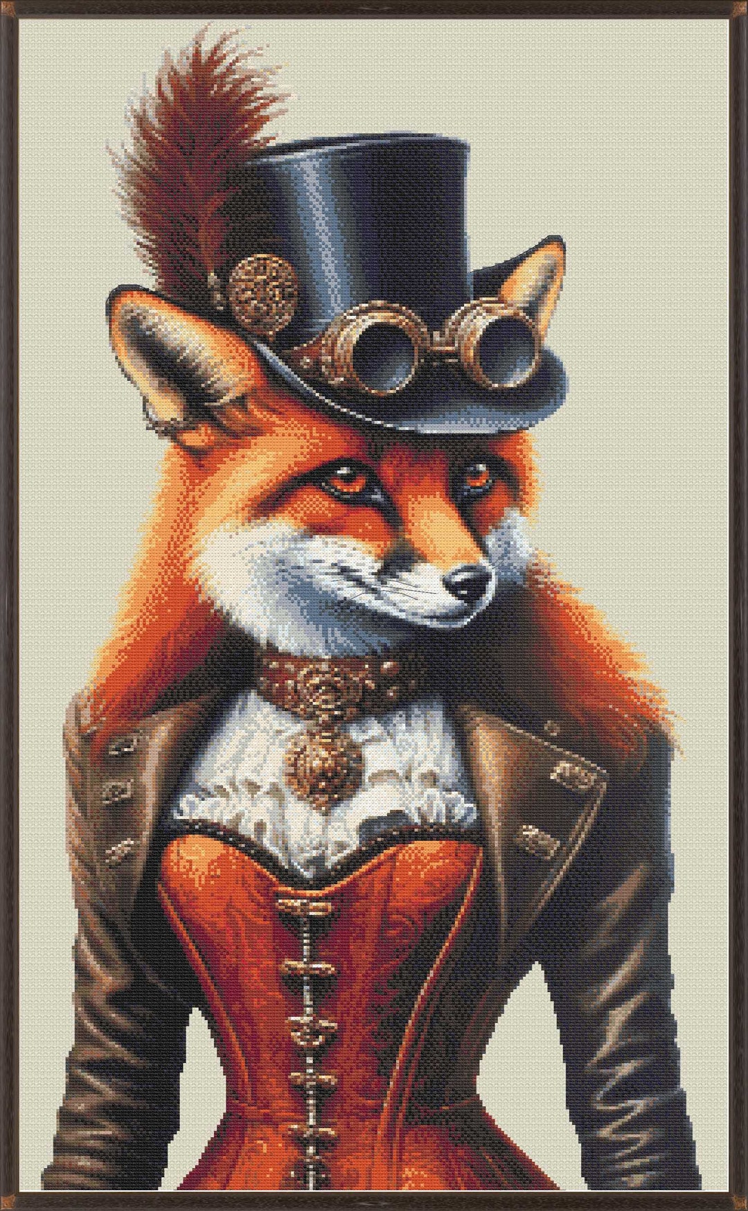 Foxy Steampunk Chic | Steampunk Cross Stitch | PDF Download | Unique ...