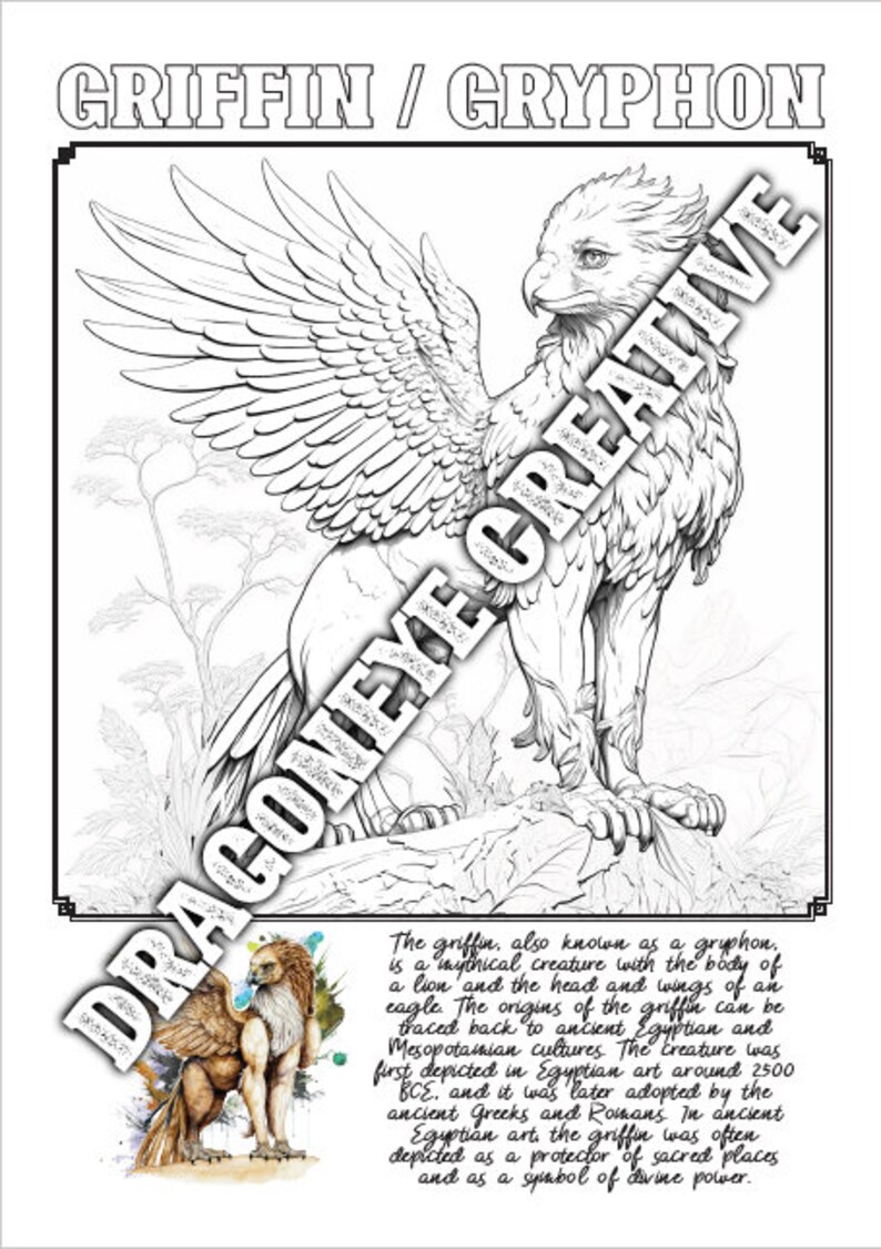 Mythological Beasts Coloring Book: Fantasy Illustrations (PDF) - Etsy UK