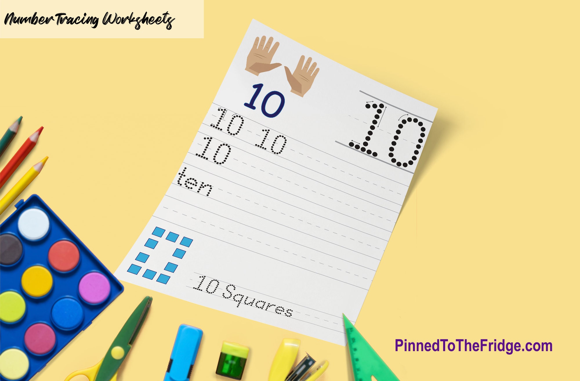 Printable Number Tracing Worksheet, Numbers 1-19, for Pre-k ...