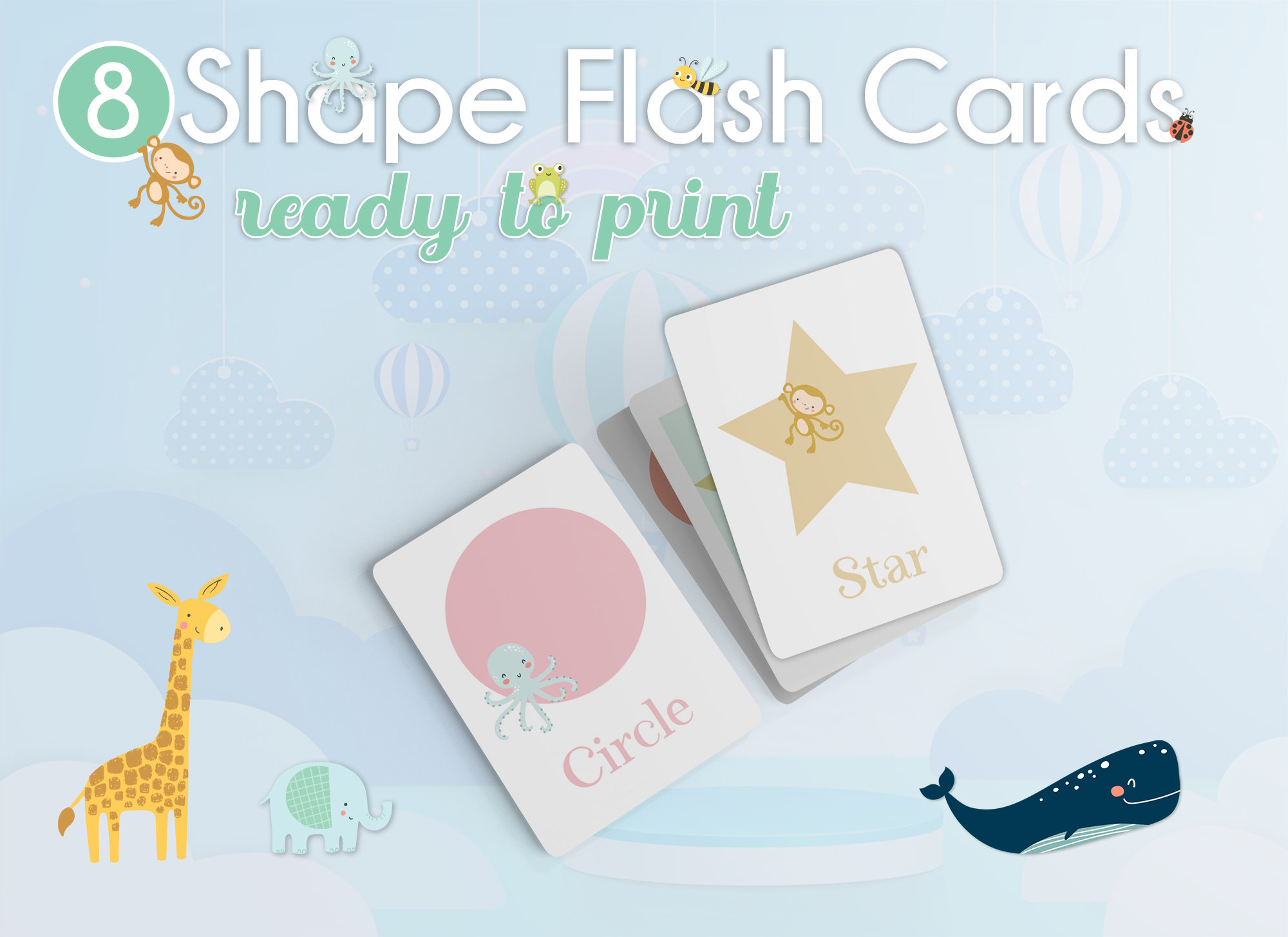 Shape Flash Cards for Pre-k and Kindergarten Homeschooling | Ready to ...