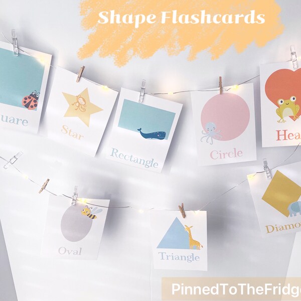 Shape Flash Cards - Etsy