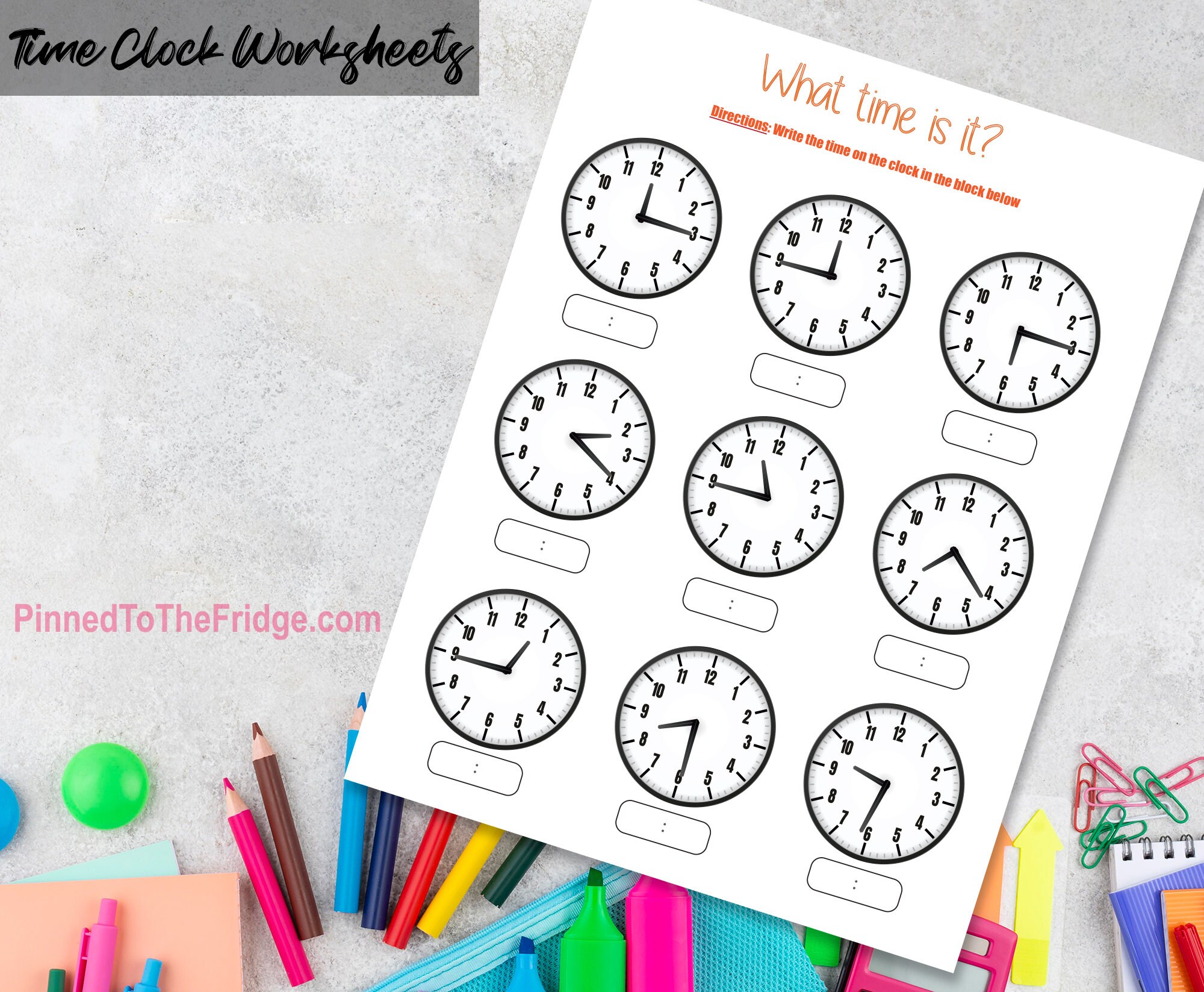 Time Telling Digital Worksheet With 18 Exercises. How to Read a Clock ...