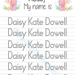 Personalized Name Tracing Worksheet for Kids | Digital Download ...