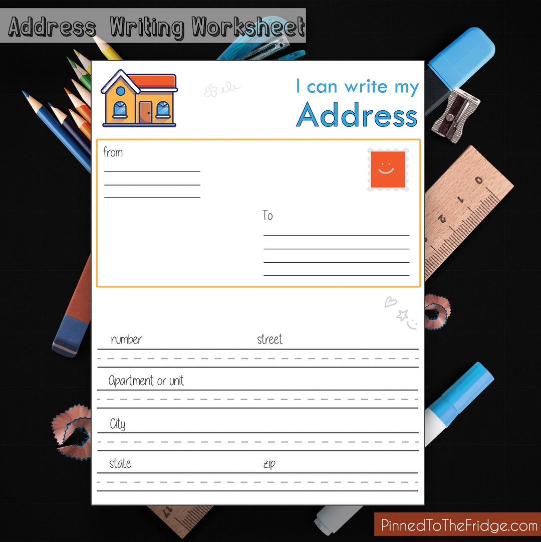 Address Practice for Kids in Pre-k and Kindergarten | Address Worksheet ...