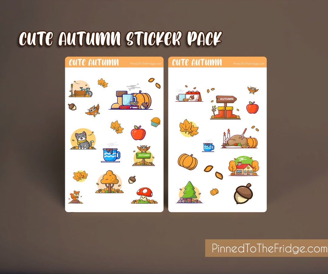 Cute Autumn Sticker Pack | 32 Unique Fall Stickers - Etsy