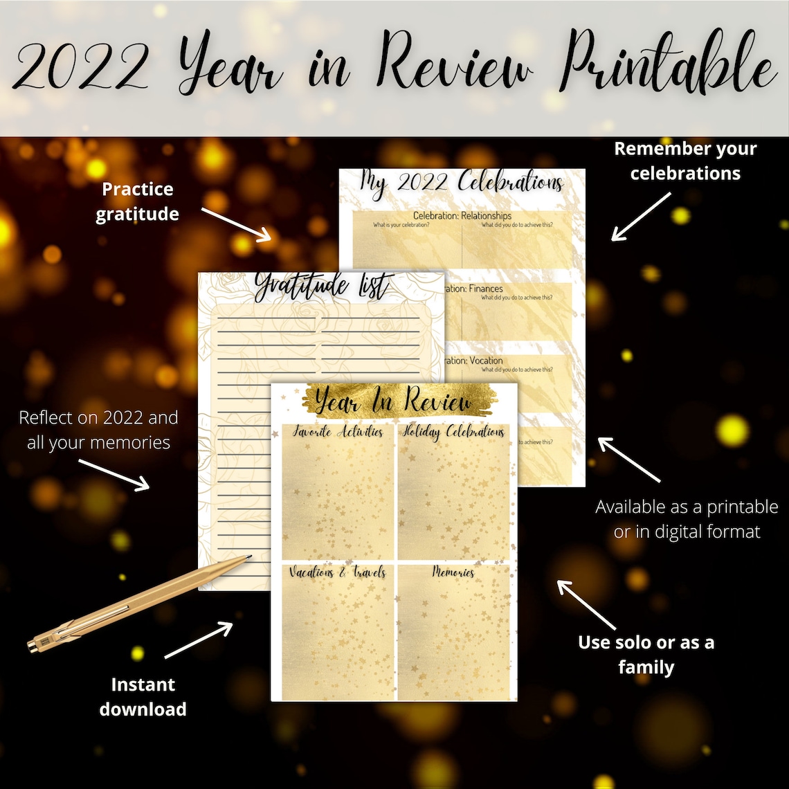 Year in Review End of Year Printable New Years Review End of Year ...
