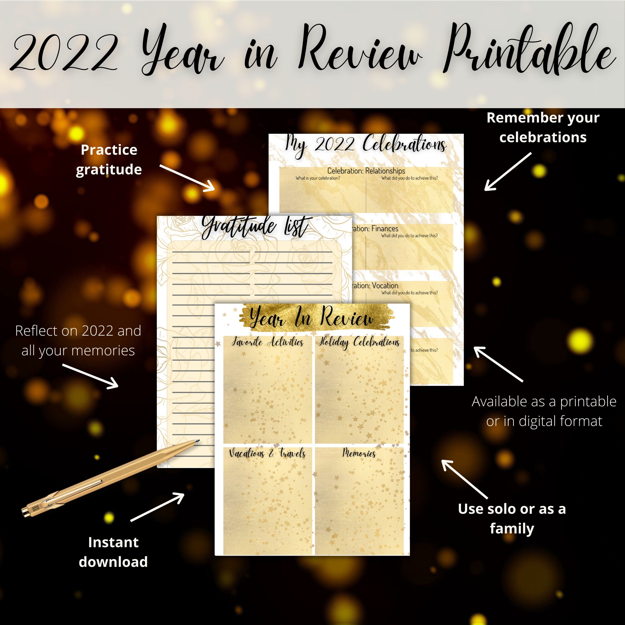 Year in Review End of Year Printable New Years Review End of Year ...