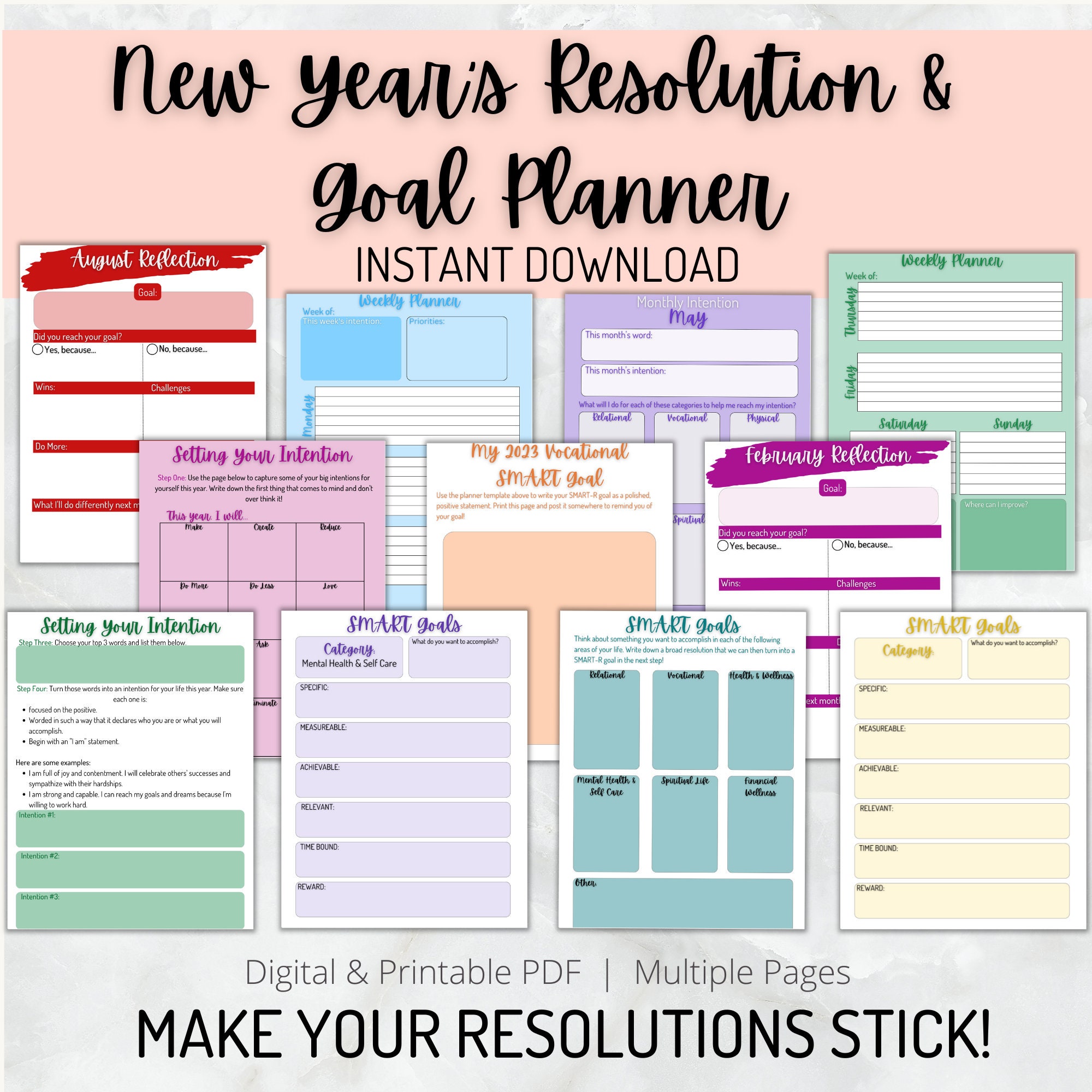 BUNDLE 2022 Year in Review 2023 New Year's Resolution and Goal Setting ...