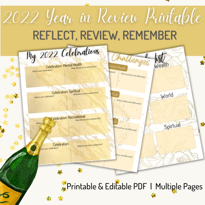 Year in Review End of Year Printable New Years Review End of Year ...