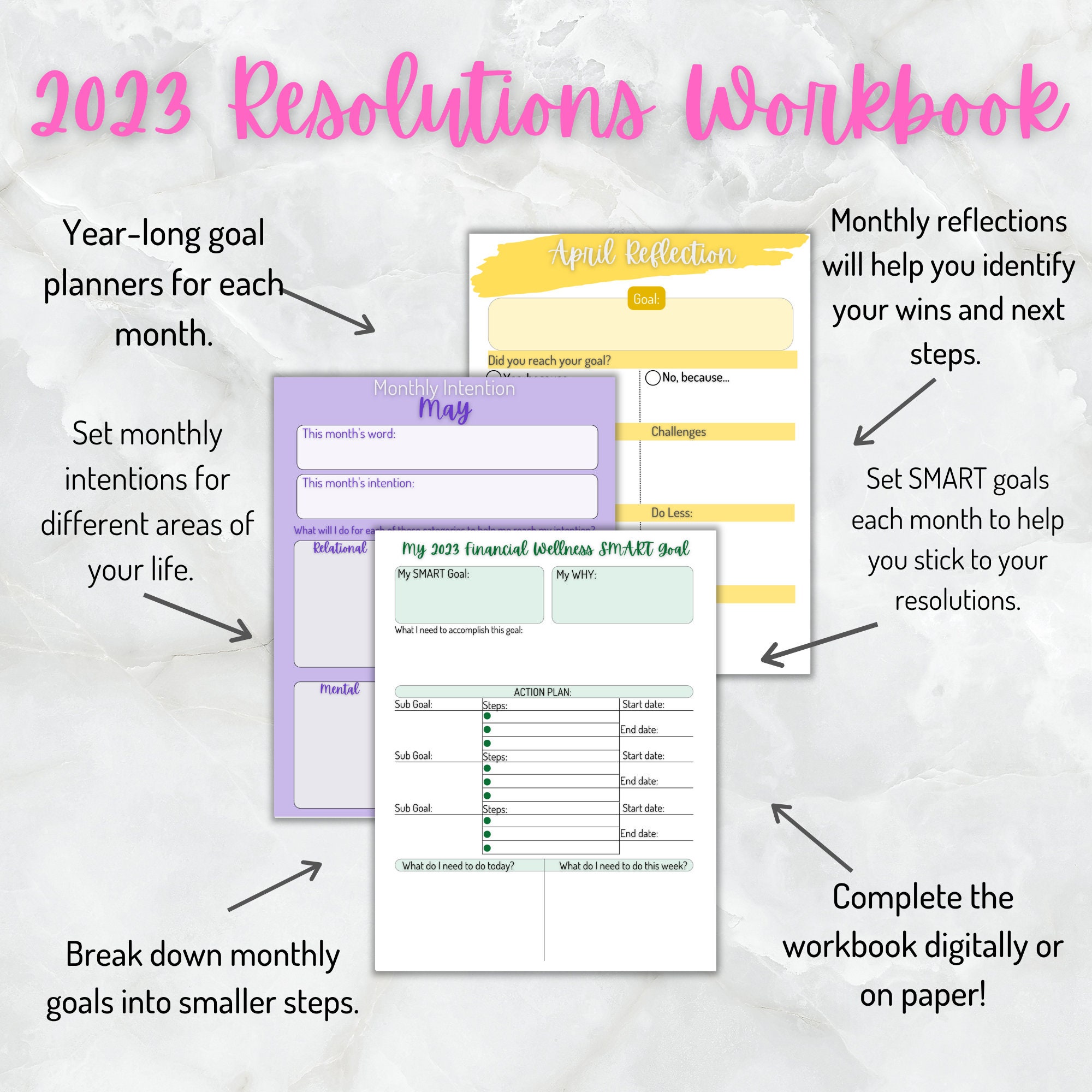 BUNDLE 2022 Year in Review 2023 New Year's Resolution and Goal Setting ...