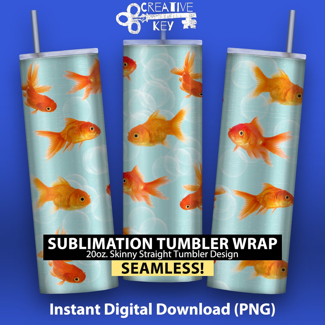 Goldfish Pattern - 20oz Skinny Sublimation Tumbler Wrap Design - Etsy