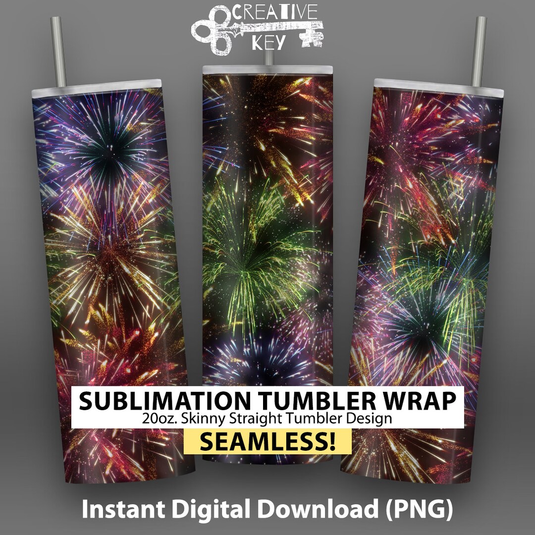 Fireworks - 20oz Skinny Sublimation Tumbler Wrap Design - Etsy