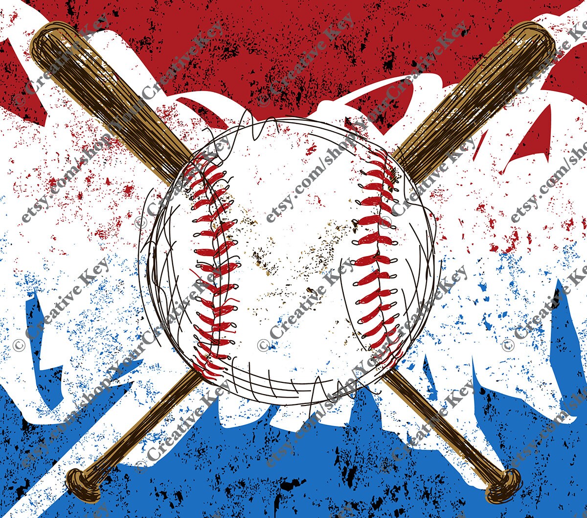 Baseball Scribble Design - 20oz Skinny Sublimation Tumbler Wrap Design ...