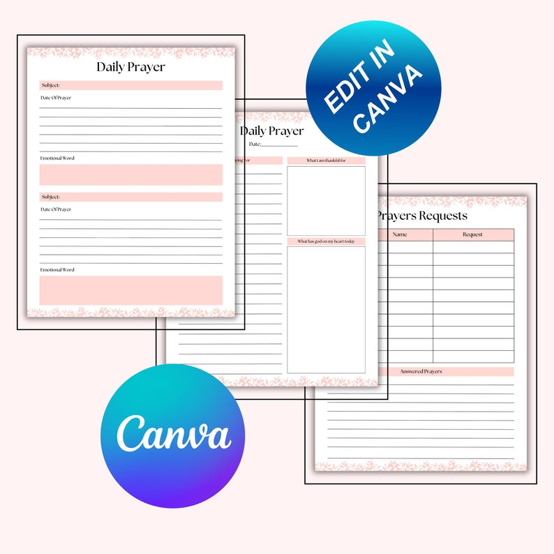 Prayer Journal Printable | Bible Study Guide | Gratitude Journal ...