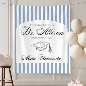 Custom Ph.d. Graduation Banner Backdrop Doctoral Graduate Photo ...