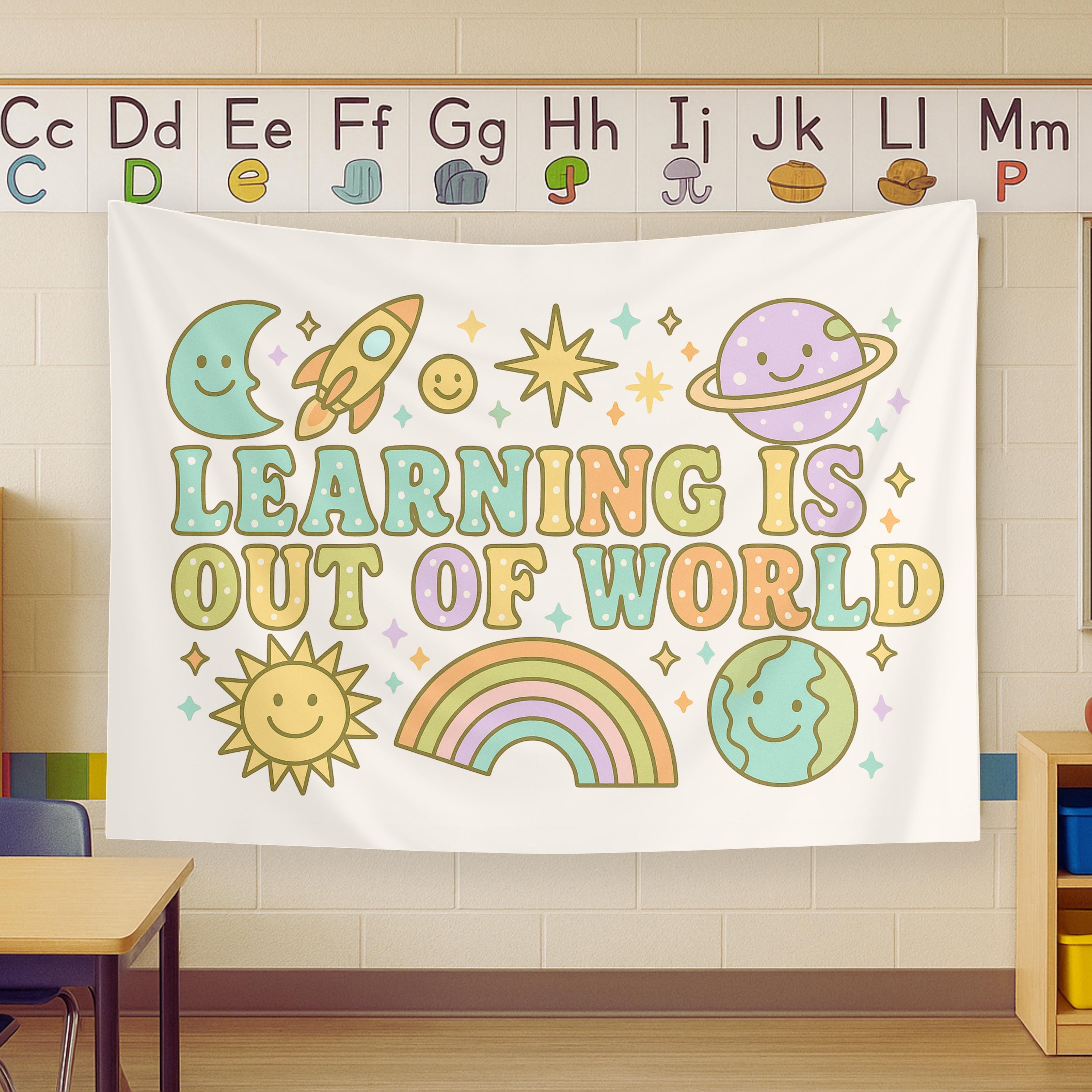 Outer Space Classroom Tapestry Teacher Banner Space Theme Class ...