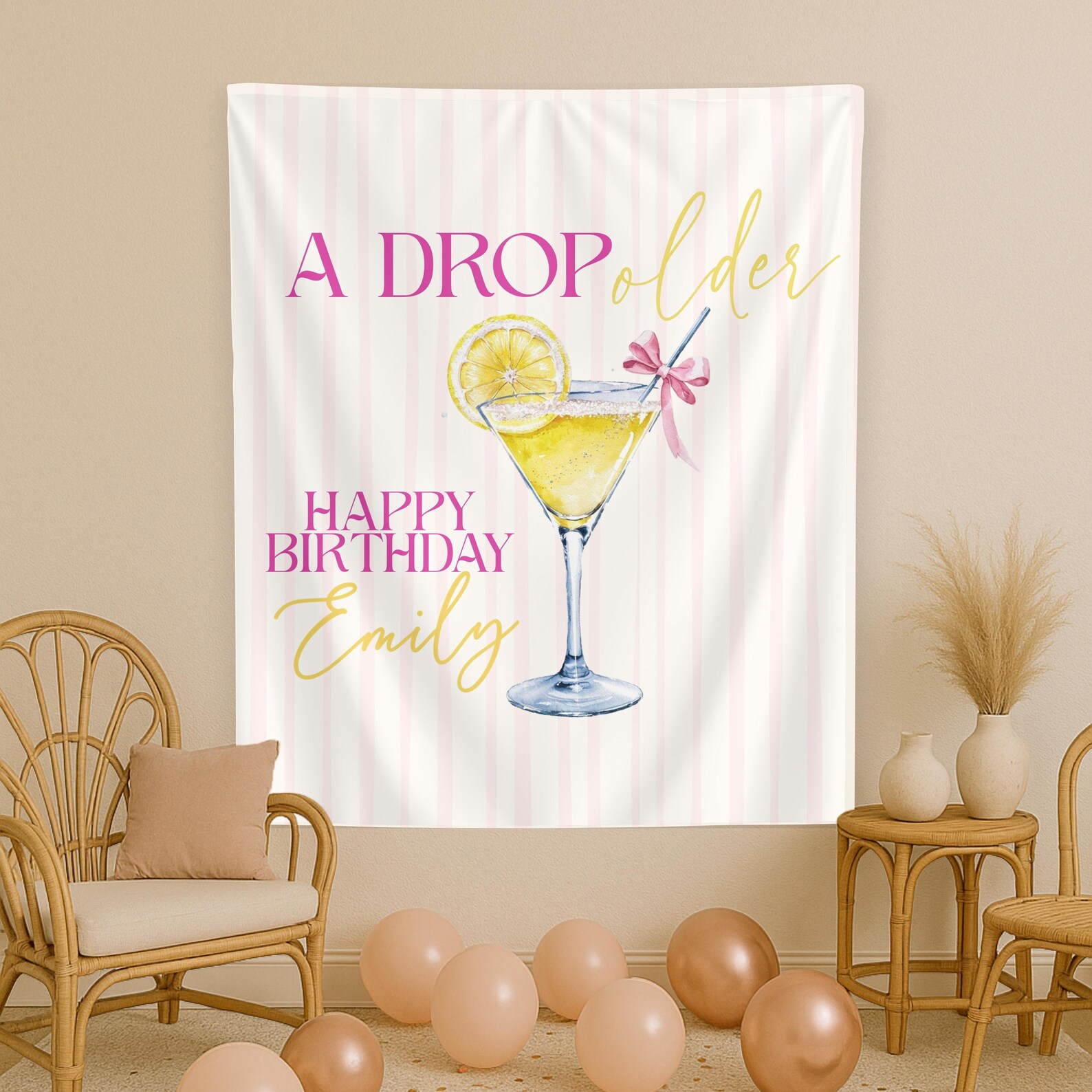 Just a Drop Older Banner Lemon Drop Party Photo Backdrop Personalized ...