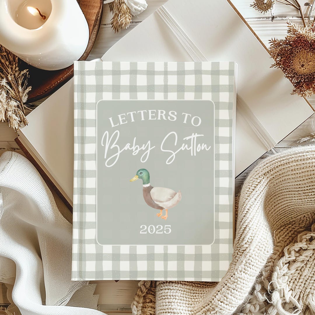 Custom Mallard Duck Baby Shower Guest Book Letters to Baby Personalized ...